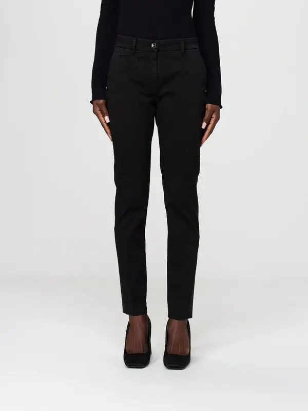 MASON'S Stretch Cotton Slim Fit Trousers - Black