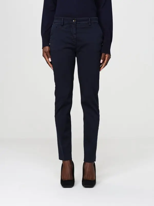 MASON'S Stretch Cotton Slim Fit Trousers - Blue