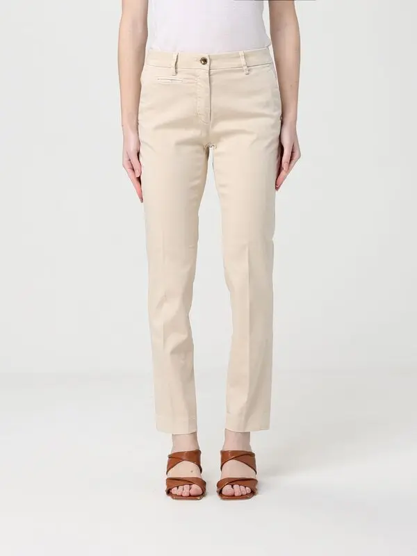 MASON'S Stretch Cotton Slim Fit Trousers - White 1