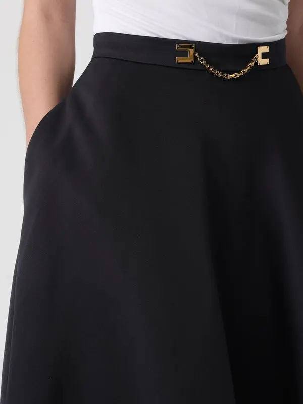 Elisabetta Franchi Satin Skirt - Black