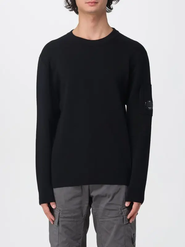 C.P. COMPANY Crew Neck Jumper With Lens Detail