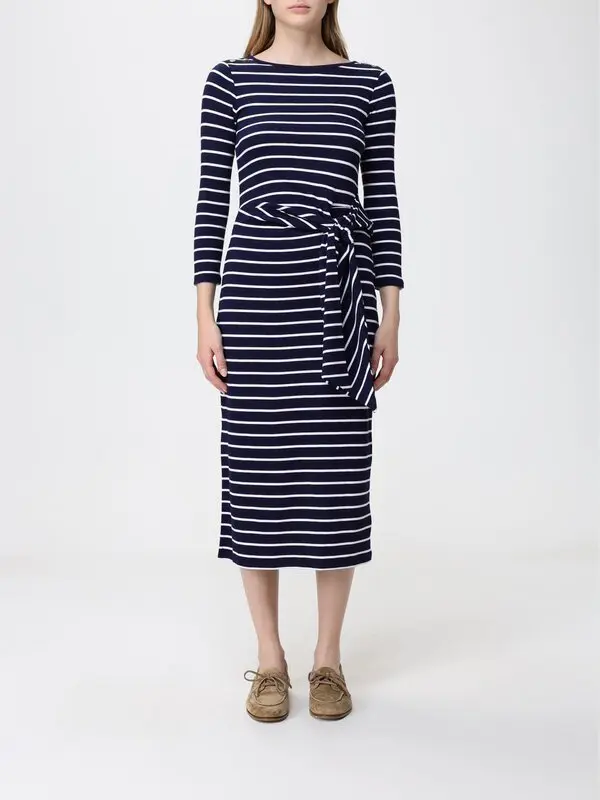 Ralph Lauren Striped Jersey Midi Dress