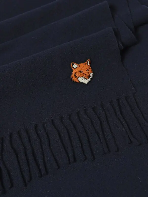 Maison Kitsuné Virgin Wool Scarf - Blue