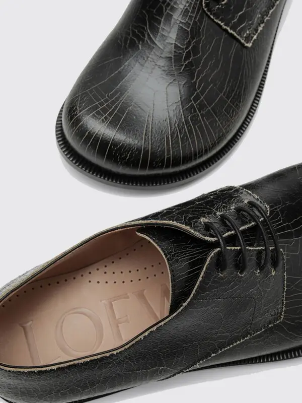Loewe Campo Crackled Leather Derby Shoes