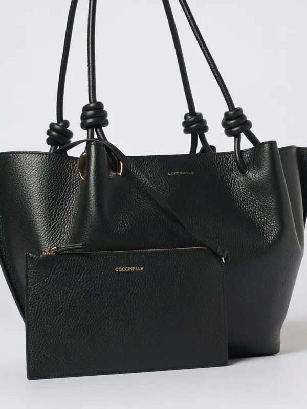COCCINELLE Leather Finn Shoulder Bag - Black