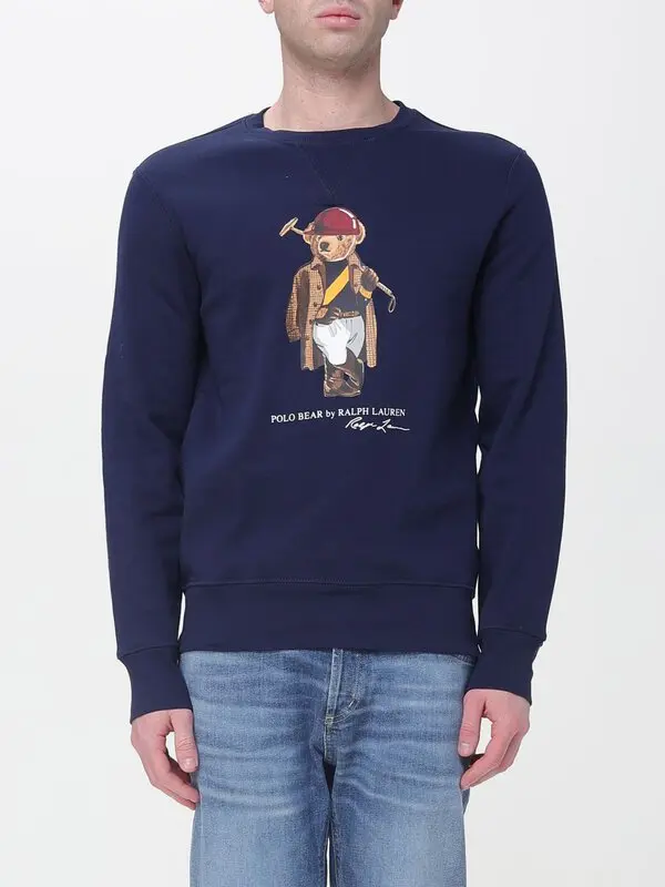 Polo Ralph Lauren Crewneck Sweatshirt With Bear Graphic - Blue