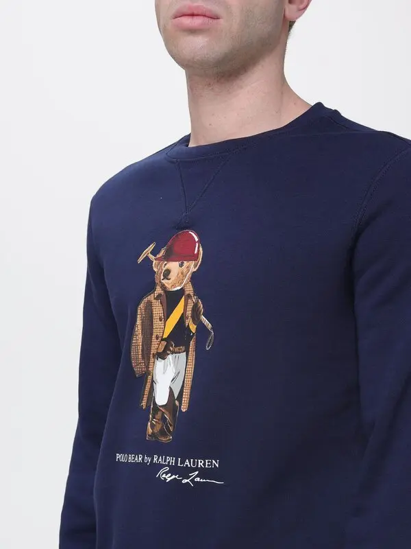 Polo Ralph Lauren Crewneck Sweatshirt With Bear Graphic - Blue