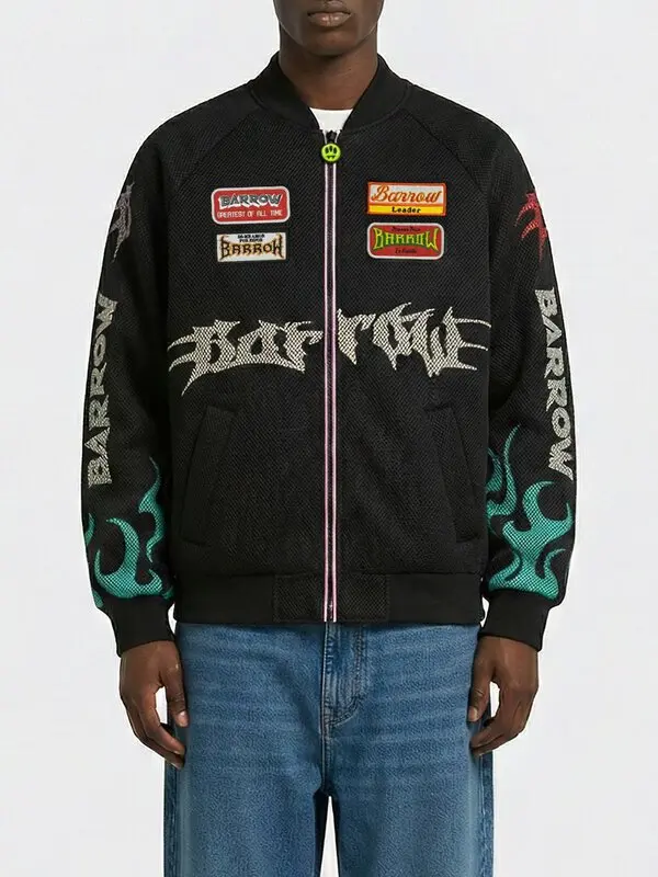 BARROW Printed Mesh Bomber Jacket