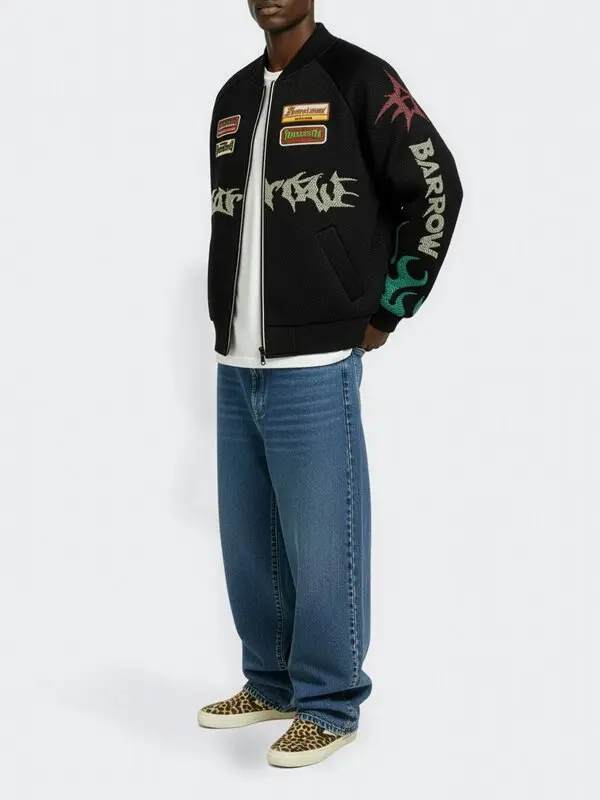 BARROW Printed Mesh Bomber Jacket