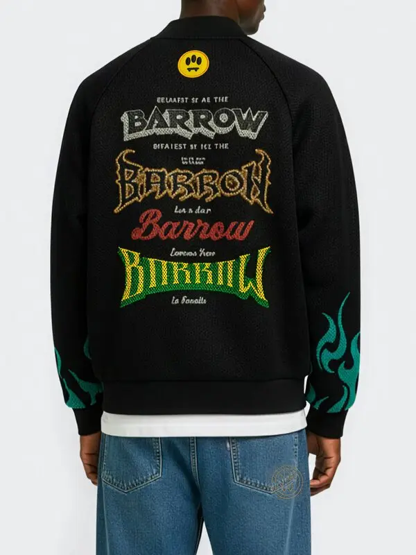 BARROW Printed Mesh Bomber Jacket