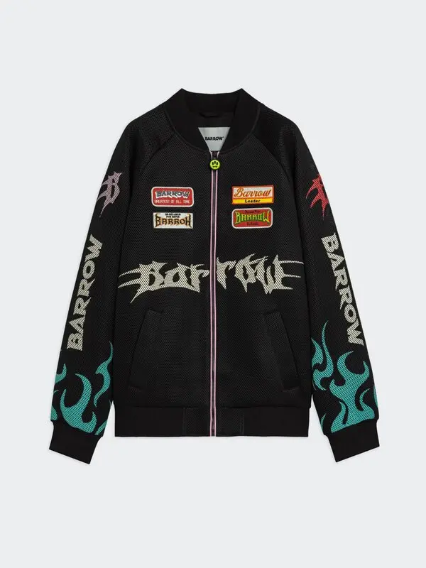 BARROW Printed Mesh Bomber Jacket