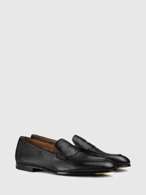 DOUCAL'S Grained Leather Loafers - Black