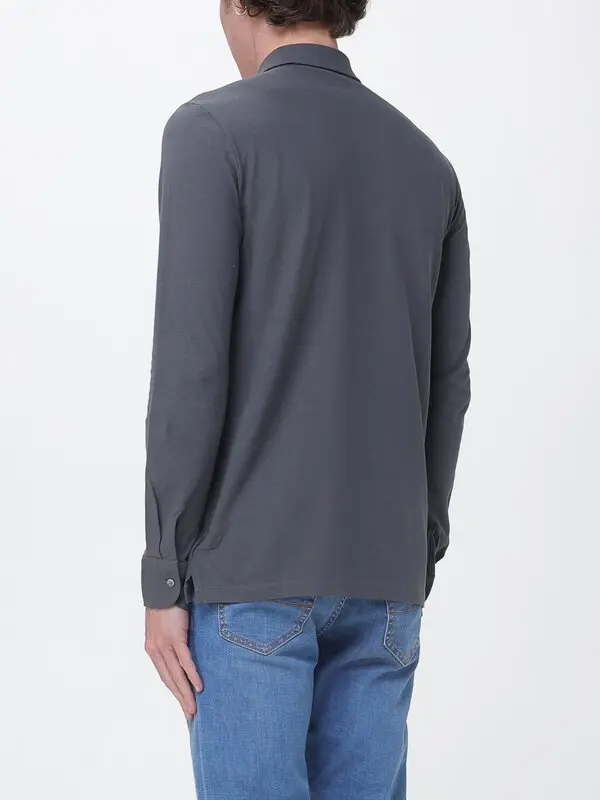 ZANONE Cotton Polo Shirt - Grey