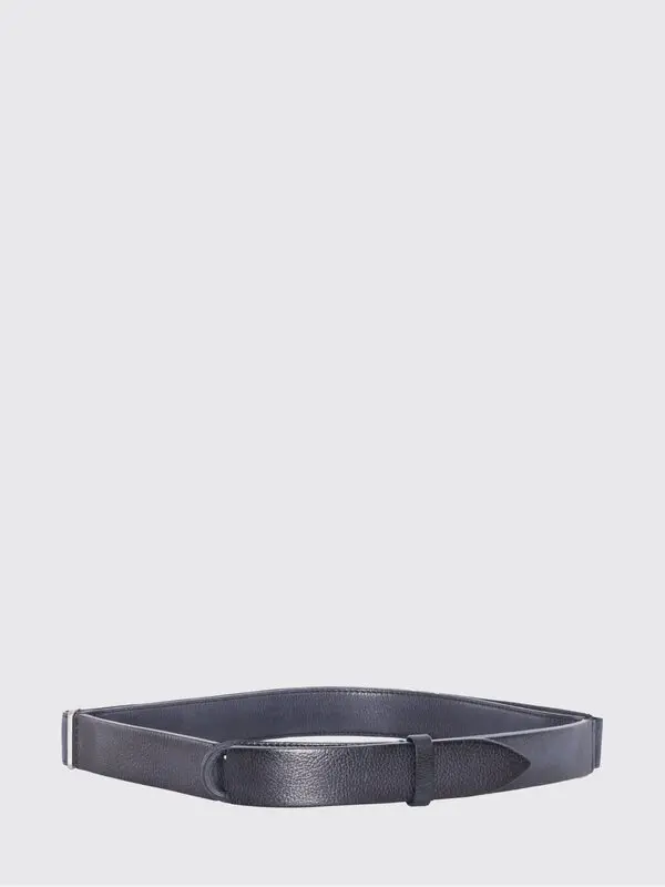 Orciani Nobuckle Grained Leather Belt - Blue