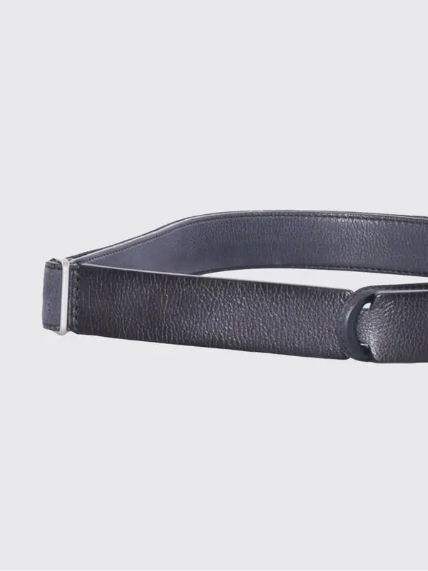 Orciani Nobuckle Grained Leather Belt - Blue