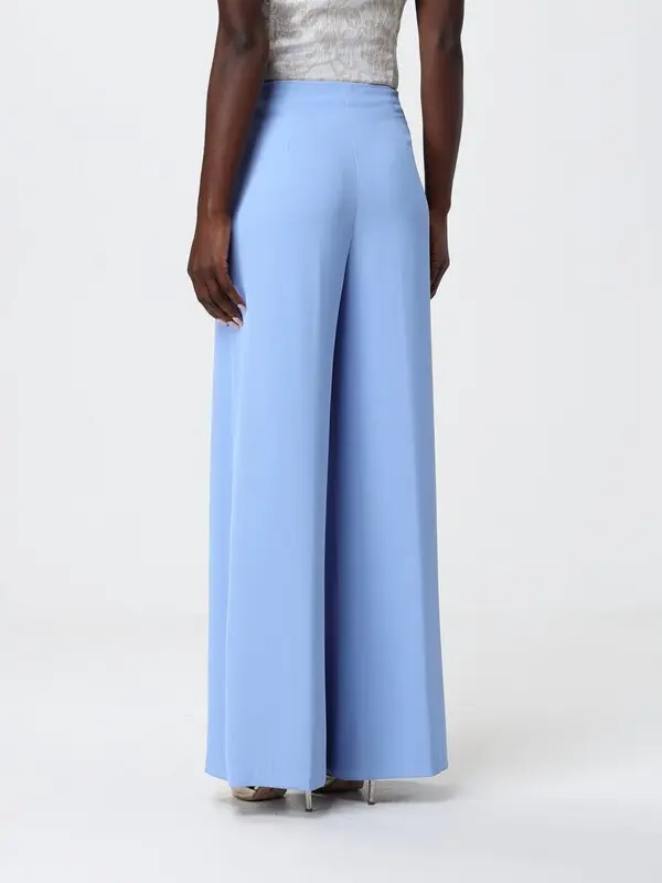 HANITA Crepe Wide-leg Trousers - Gnawed Blue