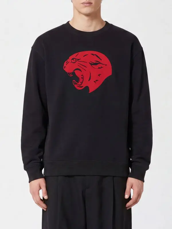 Valentino Garavani Crewneck Cotton Sweatshirt With Graphic Print And Logo - Black