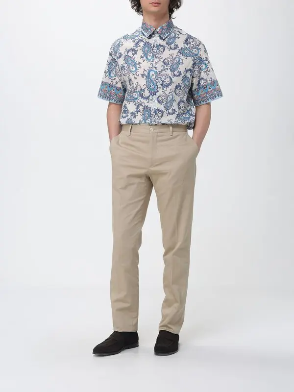 Etro Cotton Shirt With Paisley Print - Blue
