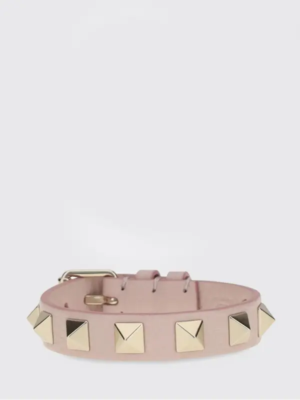 Valentino Garavani Rockstud Grained Calfskin Leather Bracelet - Pink