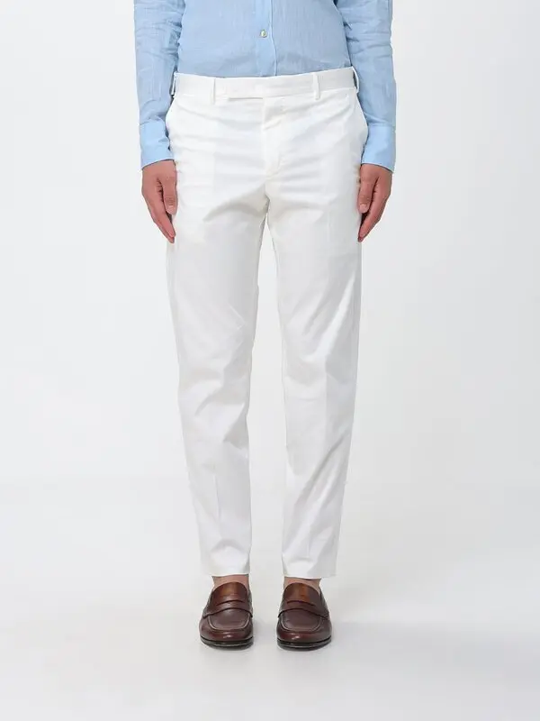 PT TORINO Stretch Cotton Tailored Trousers - White