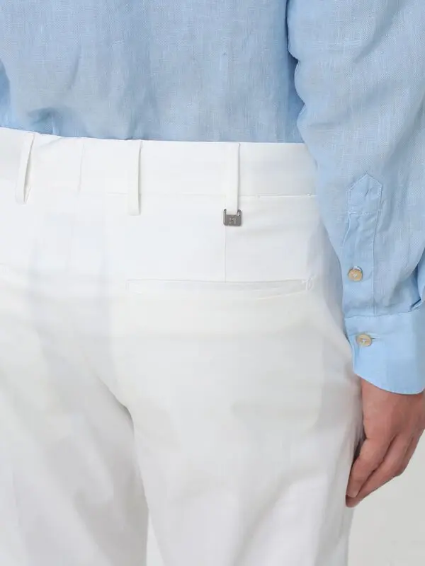 PT TORINO Stretch Cotton Tailored Trousers - White