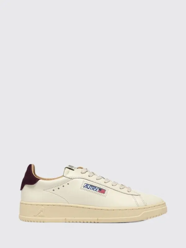 AUTRY Dallas Low Bi Smooth Calfskin Sneakers With Logo - Ecru