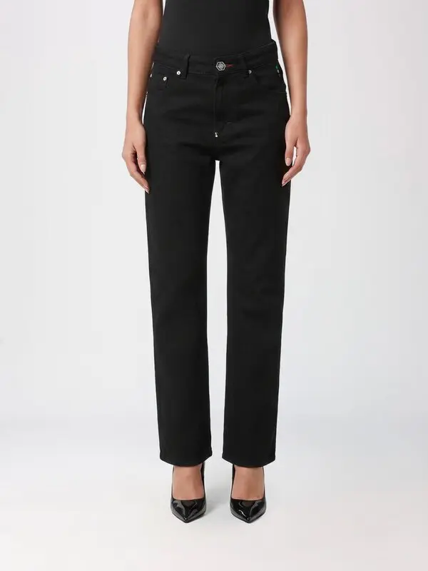 Philipp Plein Black Denim Straight Leg Jeans