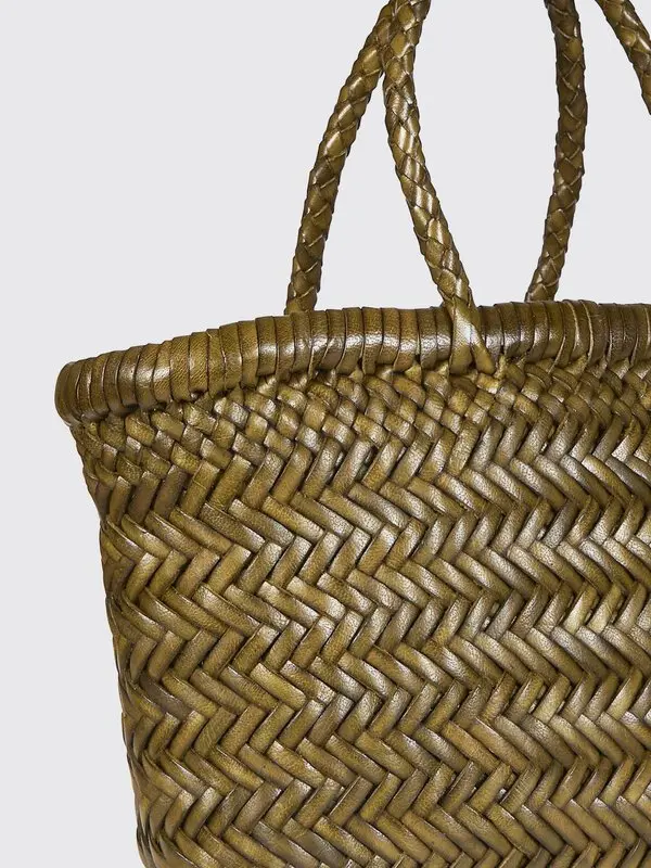 Dragon Diffusion Mini Flat Gora Bag In Woven Leather