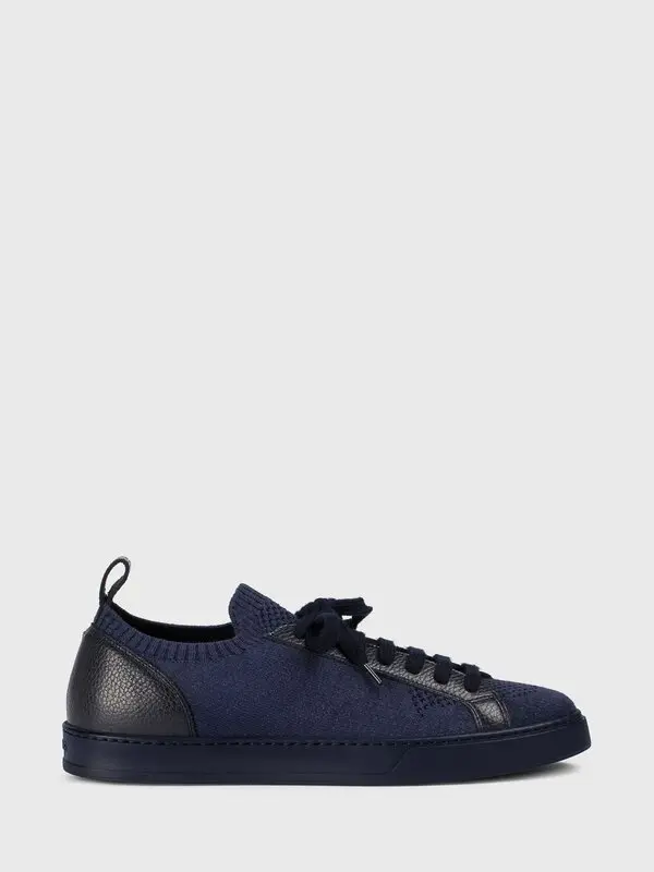 DOUCAL'S Technical Crochet Fabric And Leather Sneakers - Blue