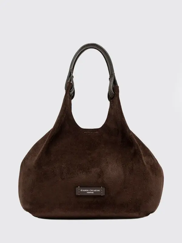 GIANNI CHIARINI Suede Handbag - Coffee