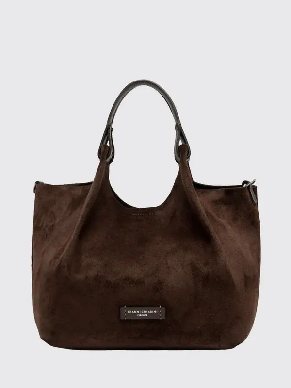 GIANNI CHIARINI Suede Handbag - Coffee