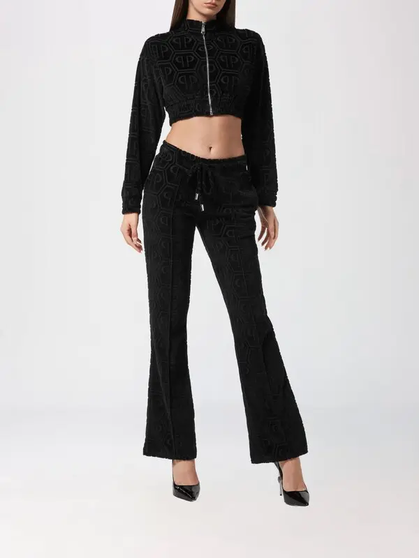 Philipp Plein Cotton Blend Cropped Sweatshirt