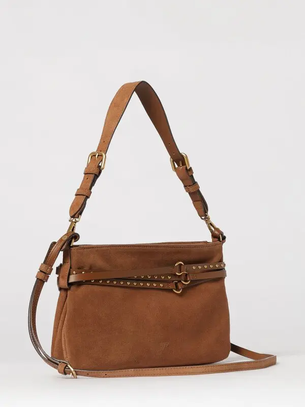 Pinko Suede Shoulder Bag With Micro Studs