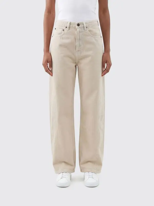 SEMICOUTURE Wide Leg Cotton Denim Jeans