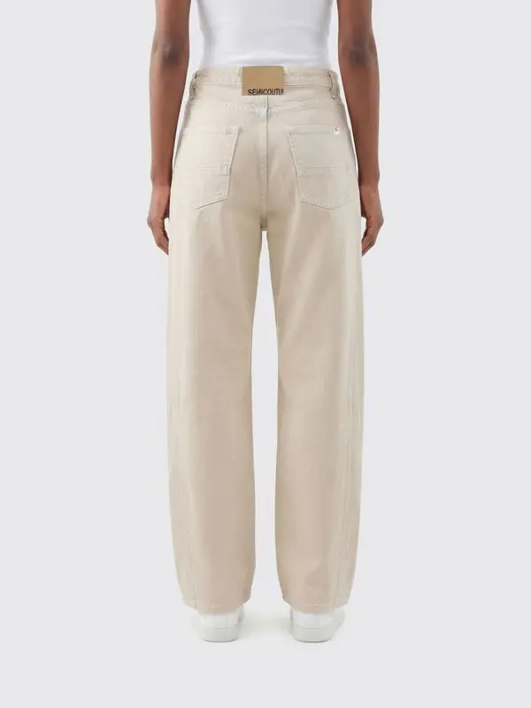 SEMICOUTURE Wide Leg Cotton Denim Jeans