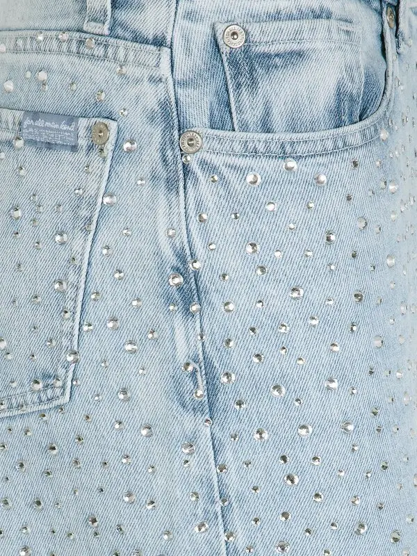 7 For All Mankind Embellished Wide Leg Jeans