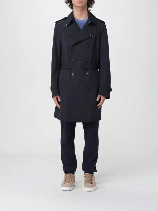 FAY Double-breasted Cotton Blend Trench Coat