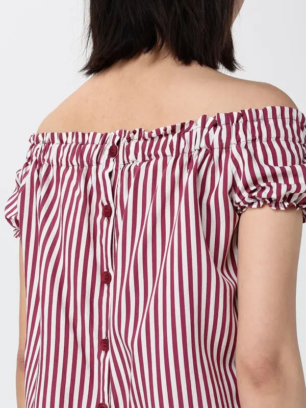 HANITA Striped Viscose Blend Top - Red
