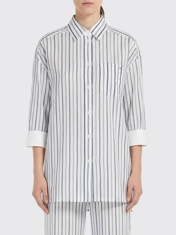 SEMICOUTURE Striped Cotton And Silk Shirt