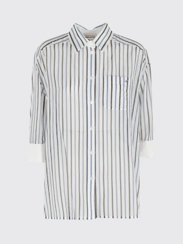 SEMICOUTURE Striped Cotton And Silk Shirt