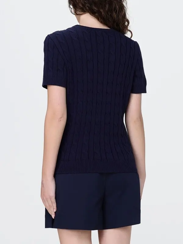 Ralph Lauren Cotton Sweater With Monogram - Navy