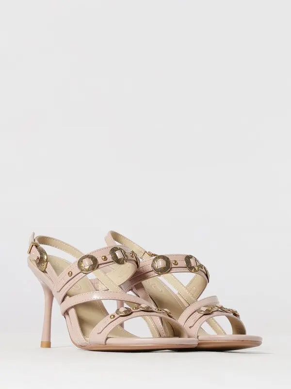 Pinko Vanda Leather Sandals With Stud Embellishments - Onion