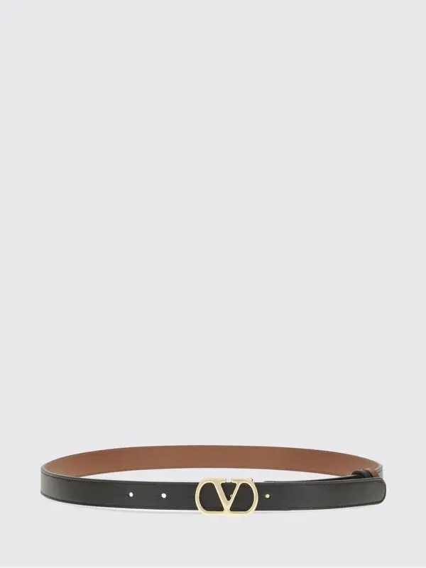 Valentino Garavani Vlogo Signature Adjustable Smooth Calf Leather Belt - Black 1