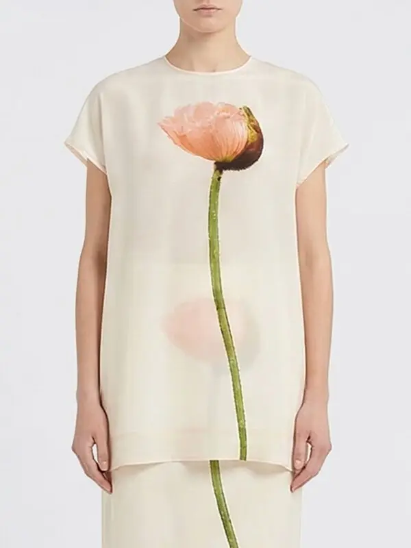 Simone Rocha Crepe Blouse With Floral Print
