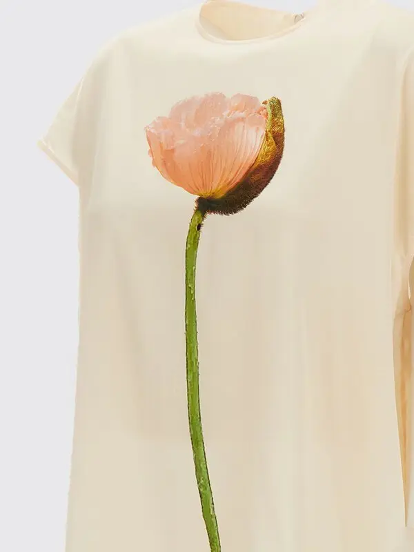 Simone Rocha Crepe Blouse With Floral Print