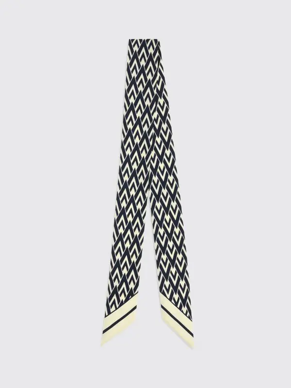 Valentino Garavani All-over Monogram Logo Print Silk Bandeau Scarf - Ivory