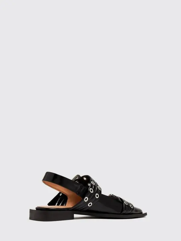 GANNI Mary Jane Slingback Ballet Flats In Recycled Polyester