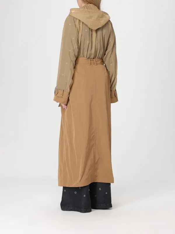 Pinko Double-breasted Trench Coat In Technical Fabric
