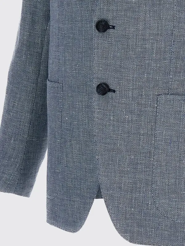 Tagliatore Single-breasted Linen And Cotton Blend Blazer