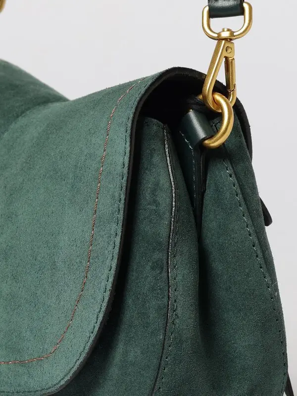 GIANNI CHIARINI Helena Suede Shoulder Bag With Flap And Removable Handle